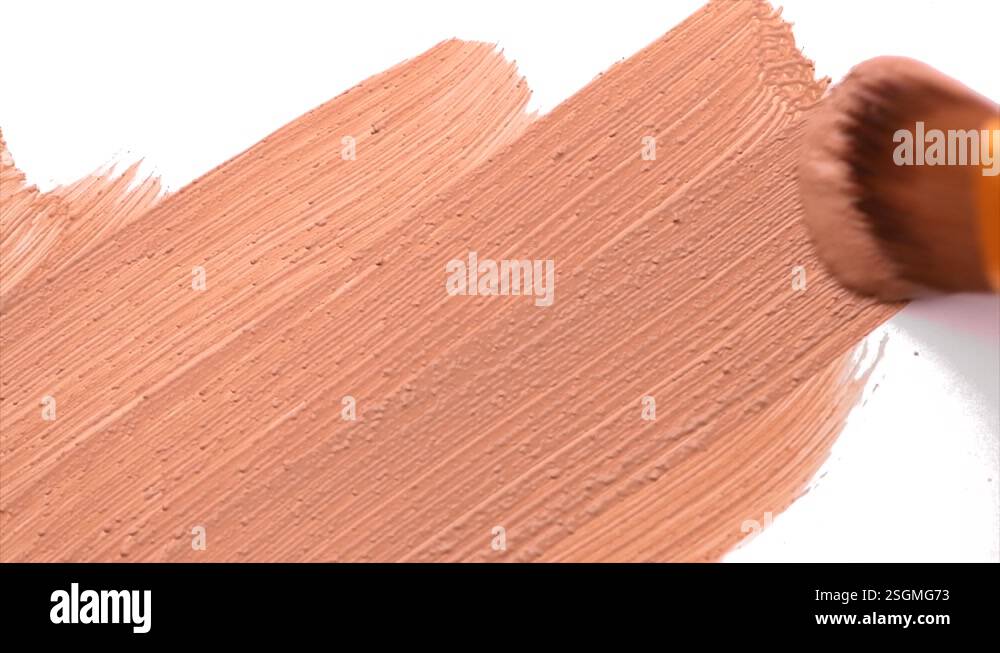 Cosmetic liquid foundation or cream beige color smudge, smear, stroke ...