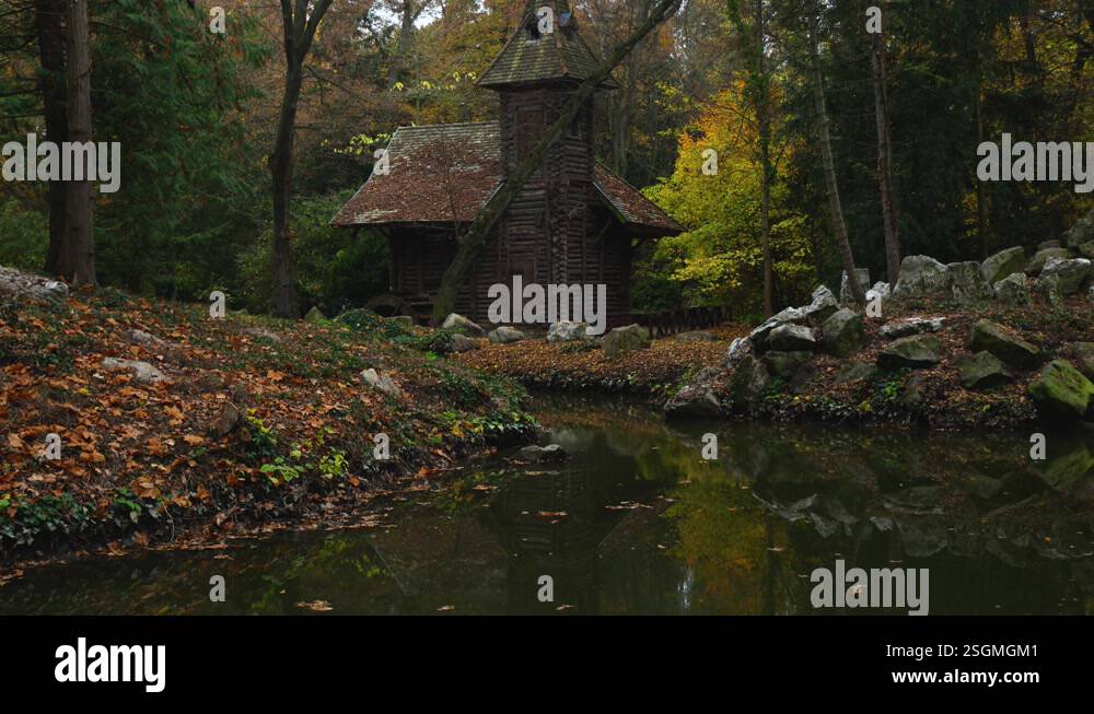 creepy house in the middle of the forest in fall, Hungary 2 Stock Video ...