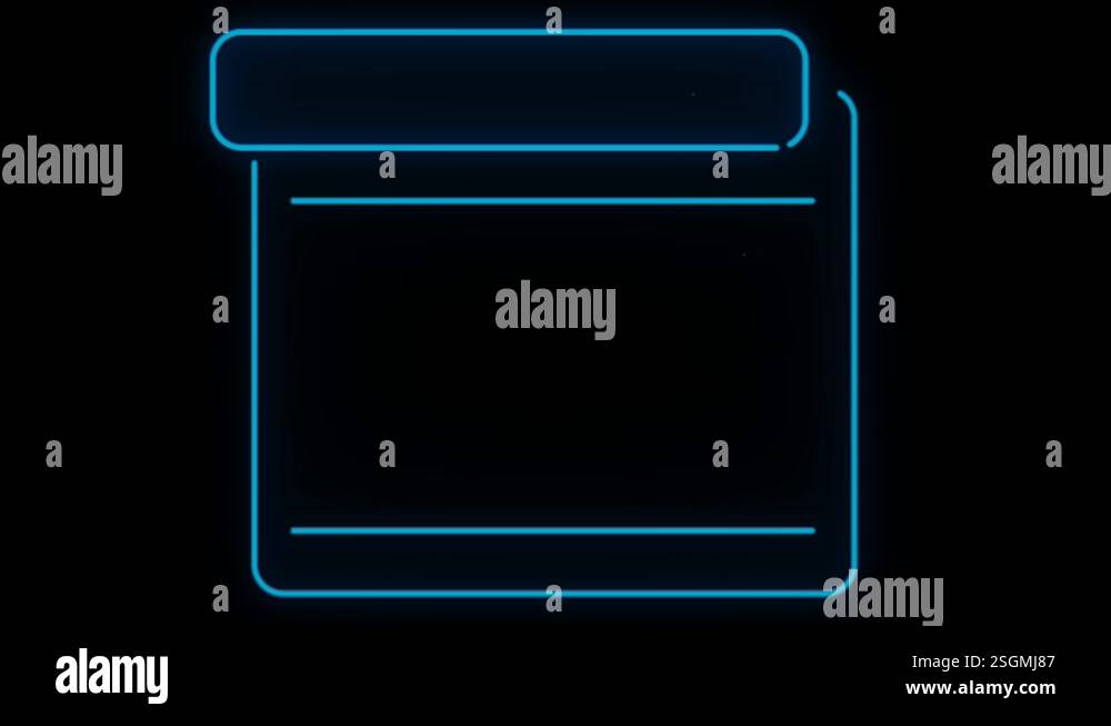 Animation neon light text box isolate on black screen Stock Video ...