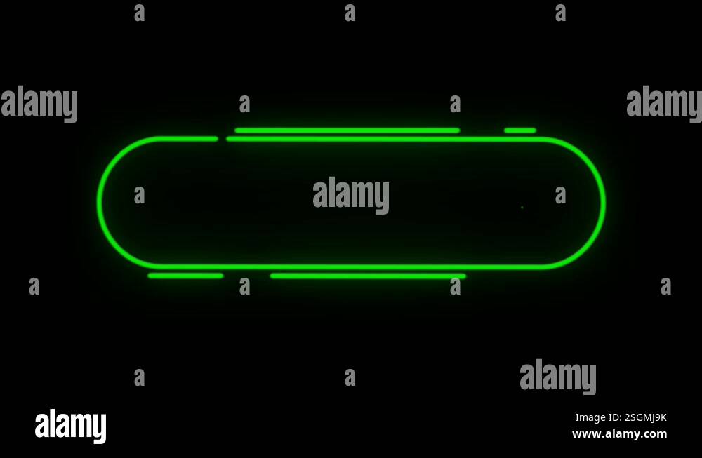 Animation green neon light text box on black screen Stock Video Footage ...