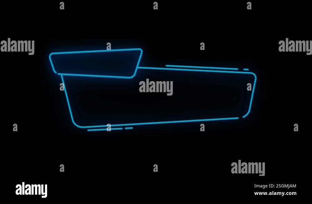 Animation neon light text box isolate on black screen Stock Video ...