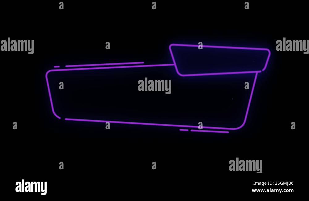 Animation neon light text box isolate on black screen Stock Video ...