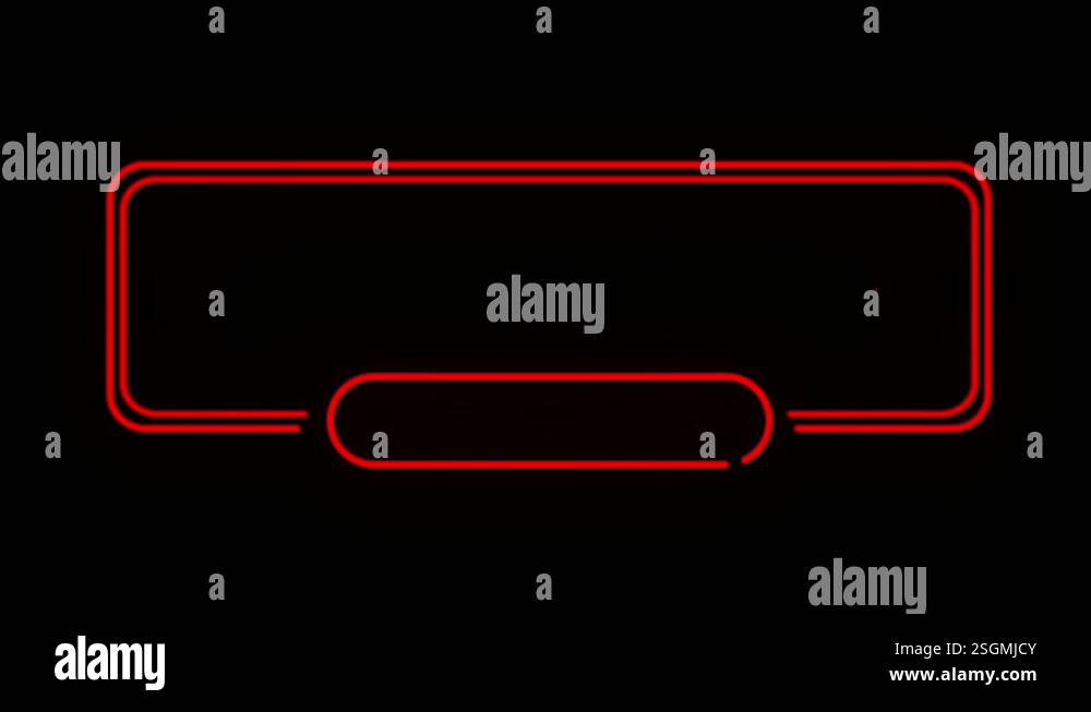 Animation neon light text box isolate on black screen Stock Video ...