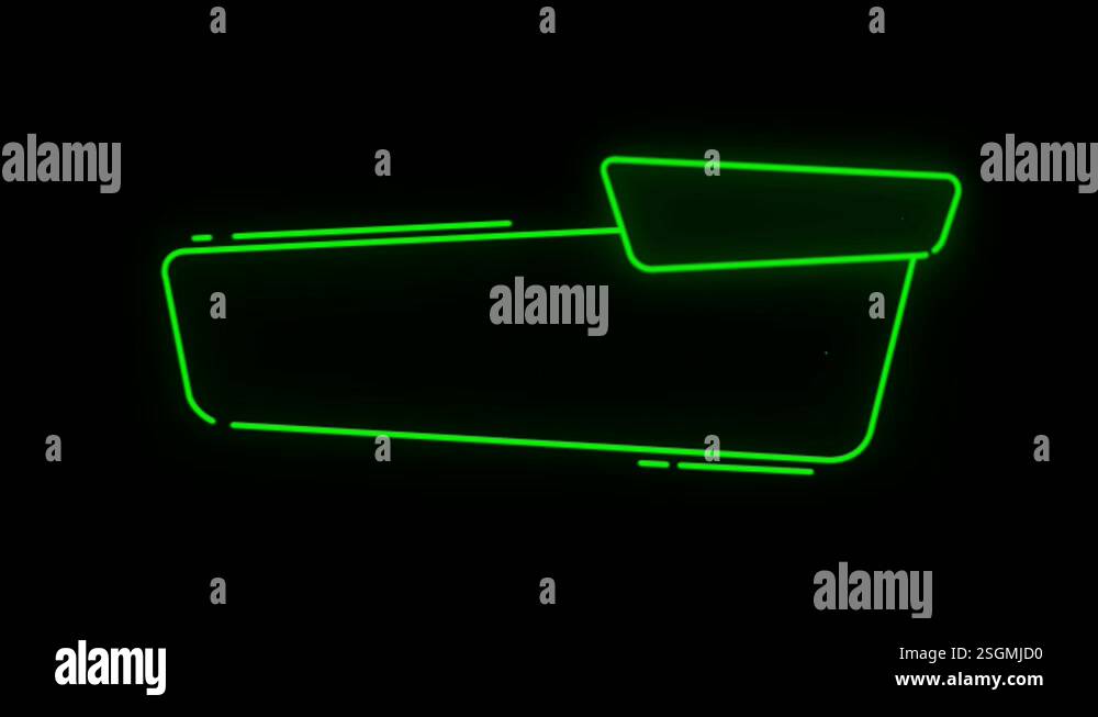 Animation neon light text box isolate on black screen Stock Video ...