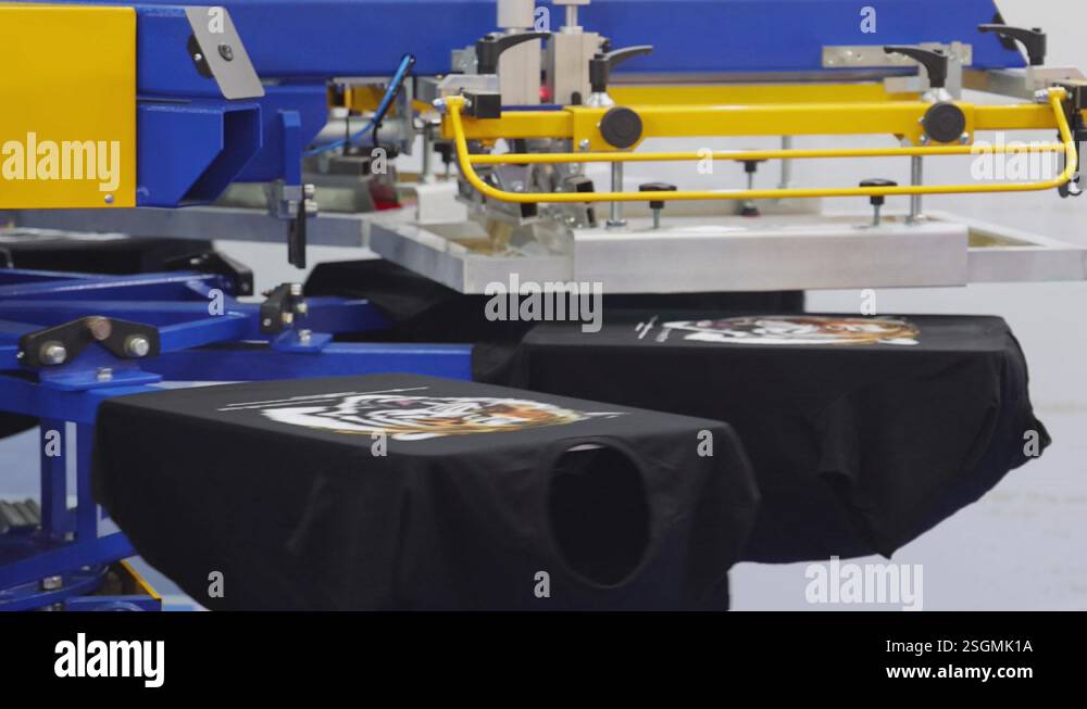 Automated Screen Print Machine Stock Video Footage - Alamy