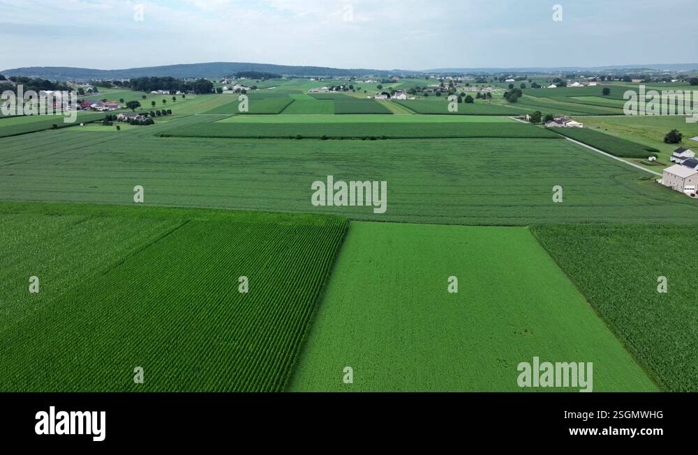 An aerial view of the lush green farmland of southern Lancaster County ...