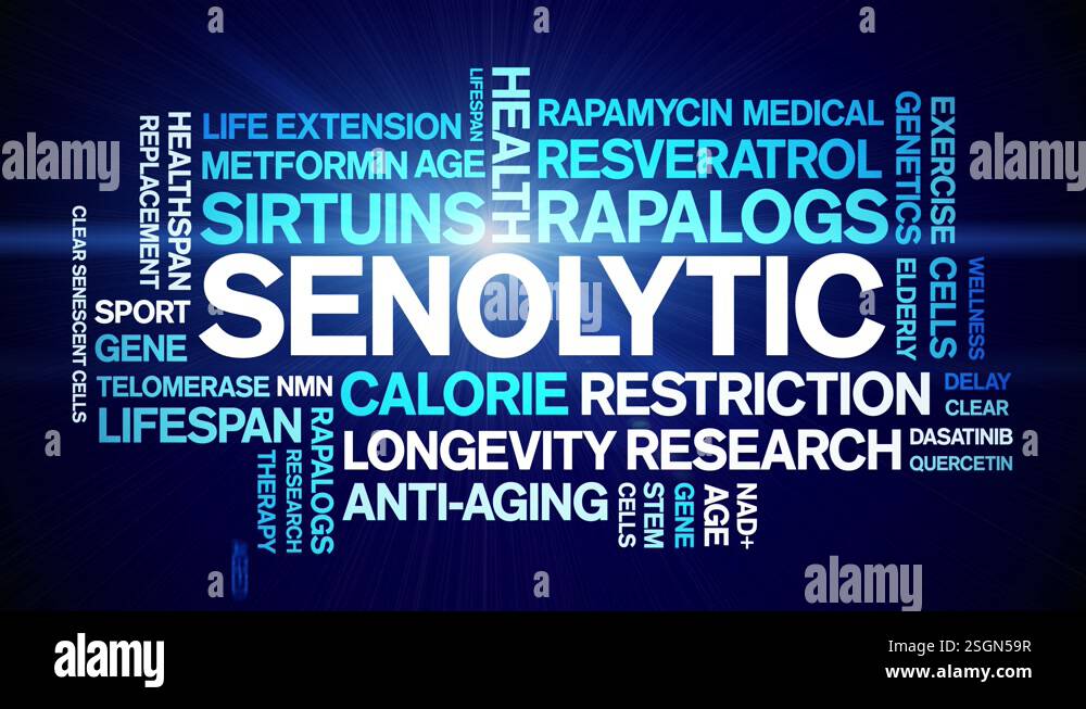 Senolytic animated word cloud,animation tag kinetic typography loop ...