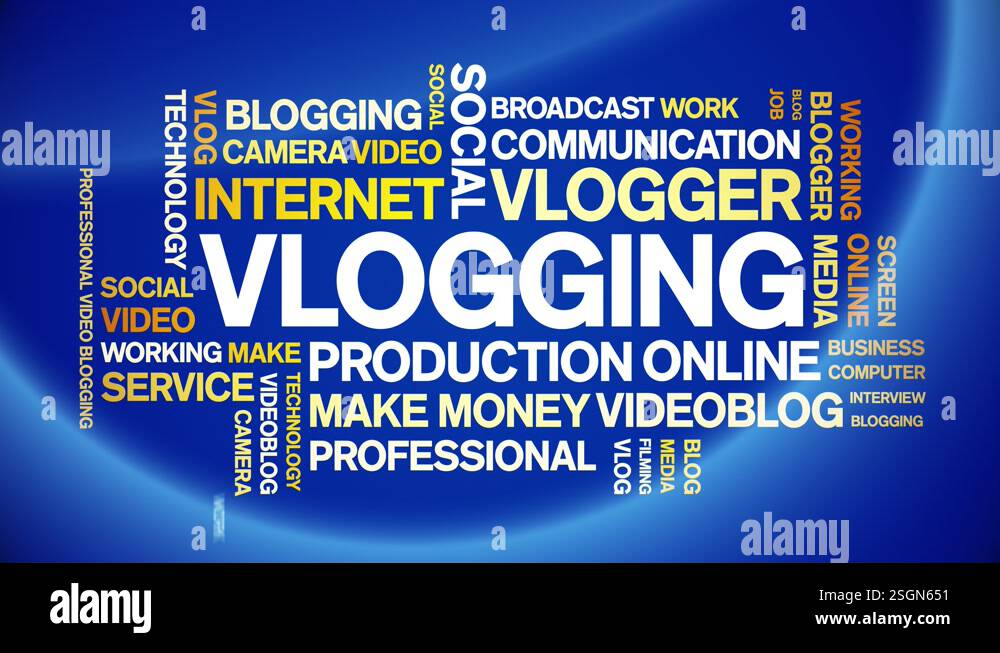 Vlogging animated word cloud,animation tag kinetic typography seamless ...