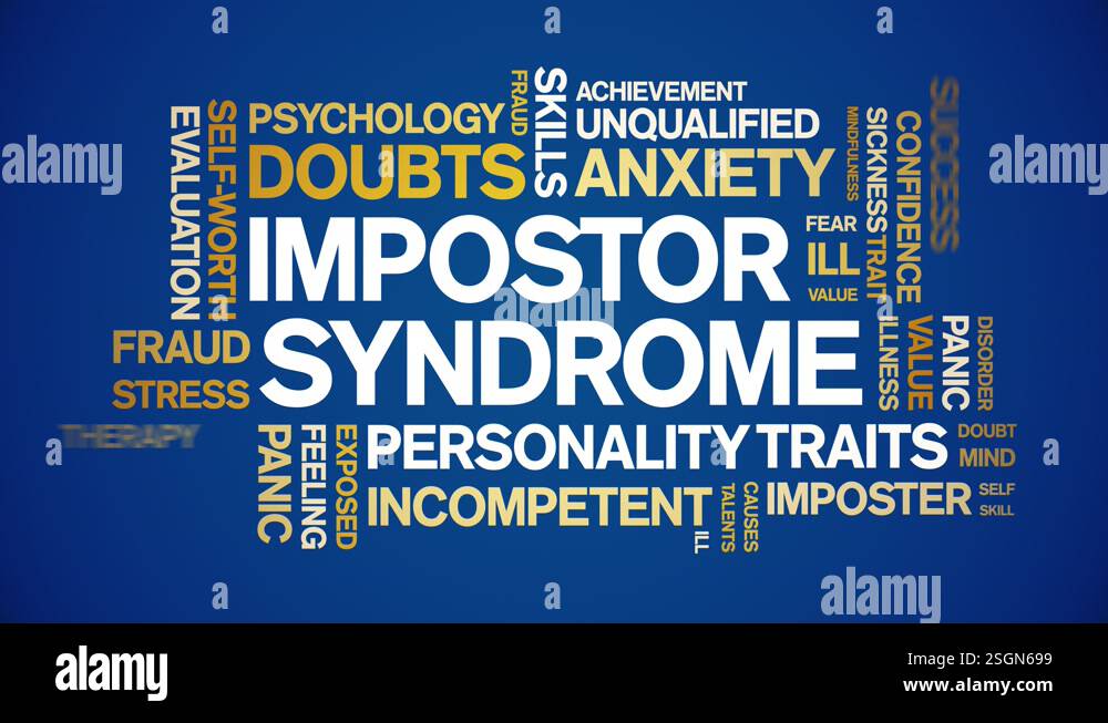 impostor syndrome animated word cloud,tag kinetic typography seamless ...