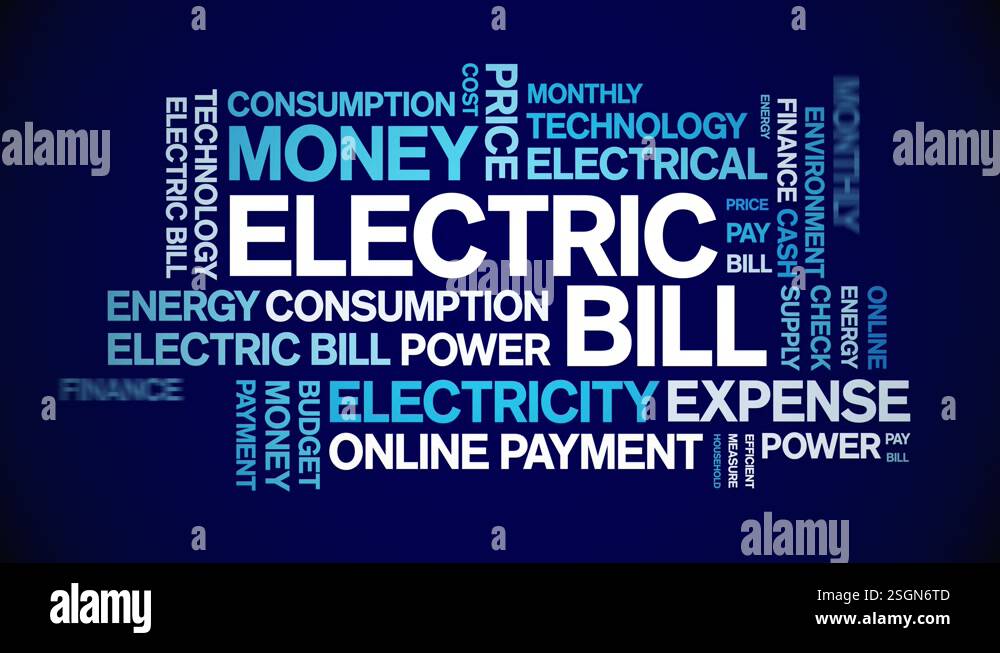 Electric Bill animated word cloud,text tag kinetic typography seamless ...