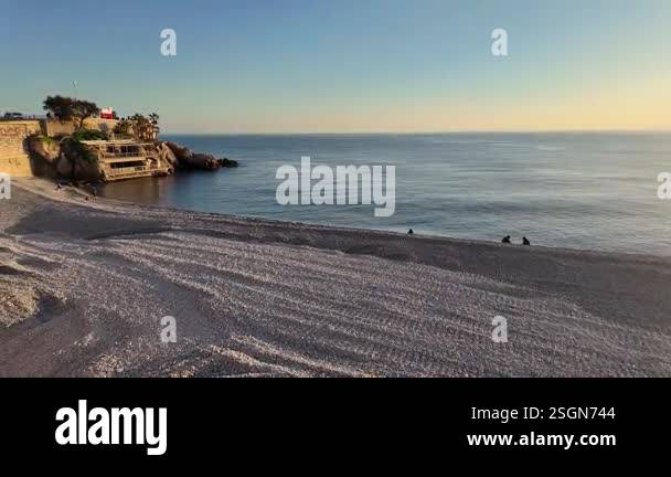 NICE, FRANCE - JANUARY 25, 2024: Panorama of Coastal street of city of ...