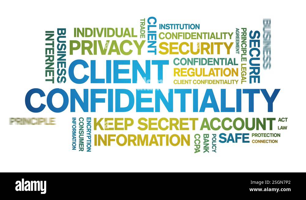 Client Confidentiality animated word cloud,kinetic typography seamless ...