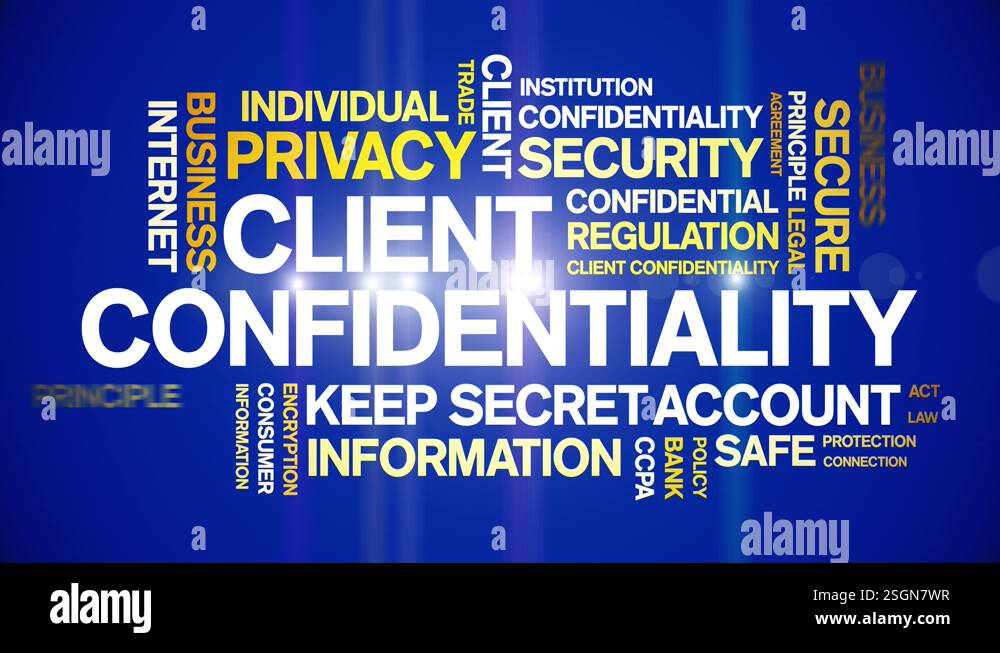 Client Confidentiality animated word cloud,kinetic typography seamless ...