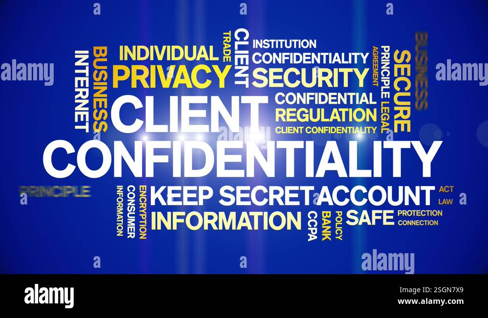 Client Confidentiality animated word cloud,kinetic typography seamless ...