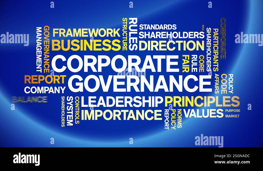 Corporate Governance animated word cloud,kinetic typography seamless ...
