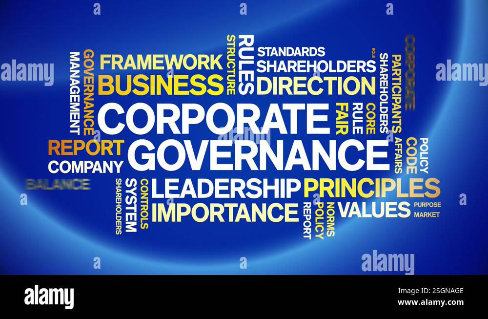 Corporate Governance animated word cloud,kinetic typography seamless ...