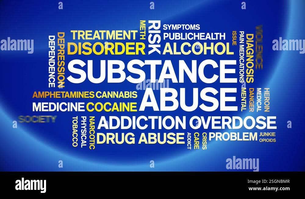 Substance Abuse animated word cloud,tag text kinetic typography ...