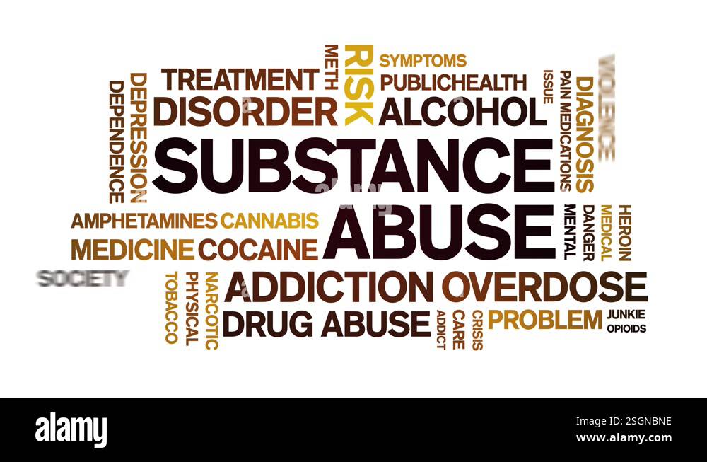 Substance Abuse animated word cloud,tag text kinetic typography ...