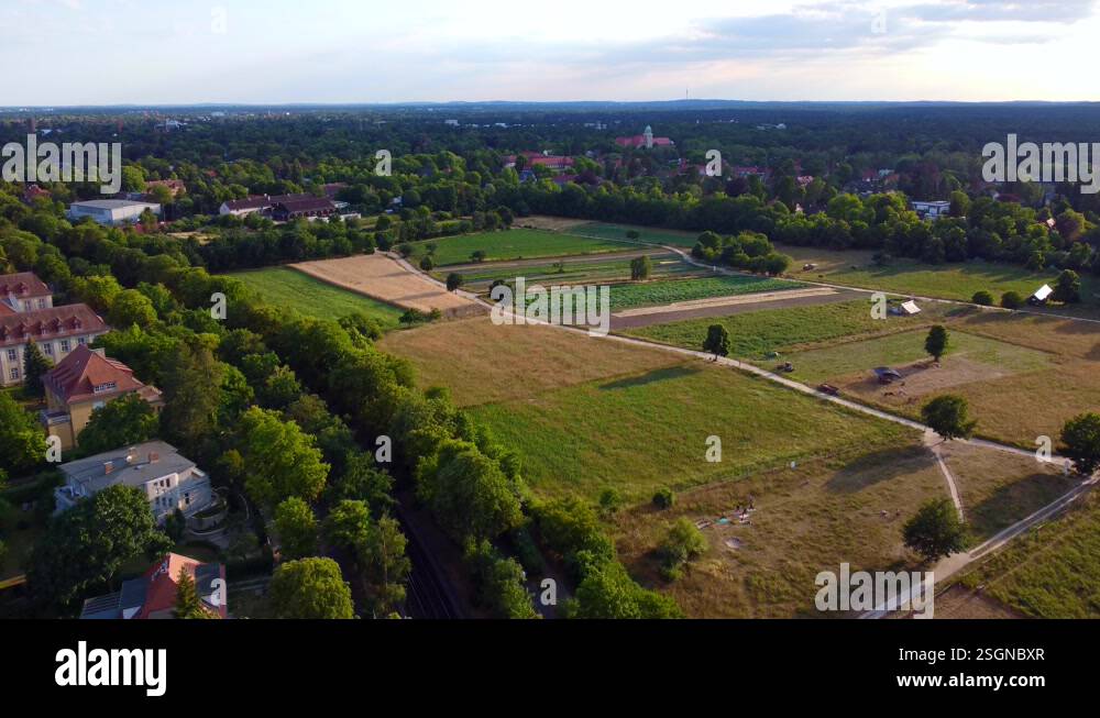 Fields. farmland, eco agriculture in berlin. Stunning aerial view ...
