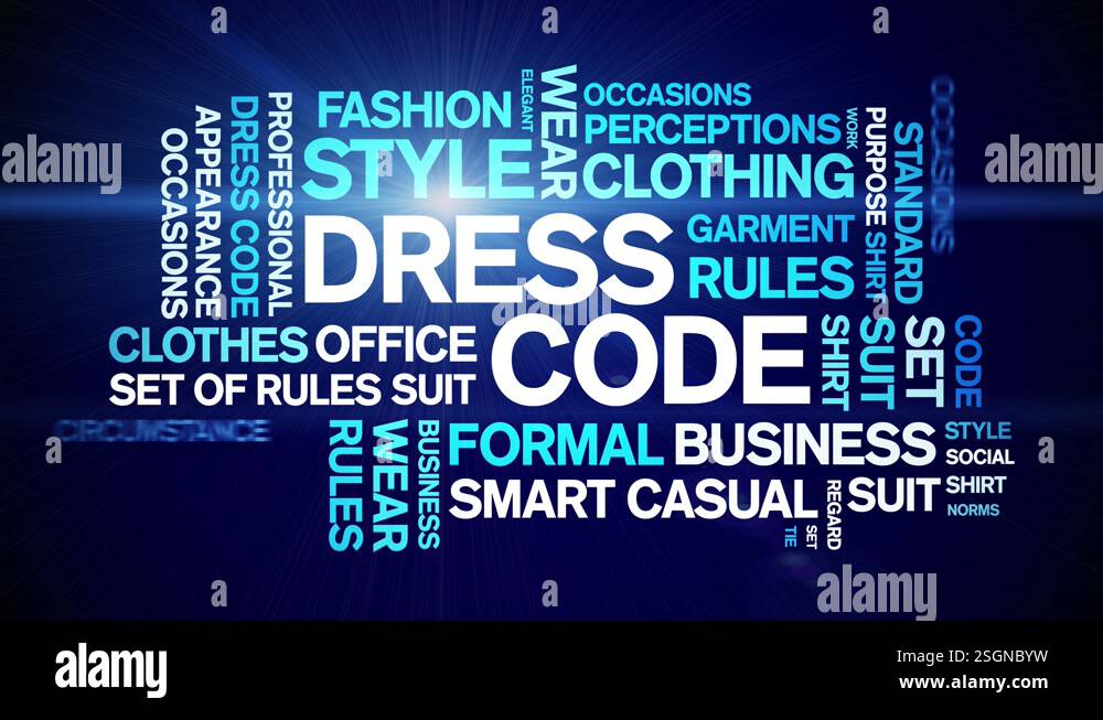 Dress Code animated word cloud,tag text kinetic typography seamless ...