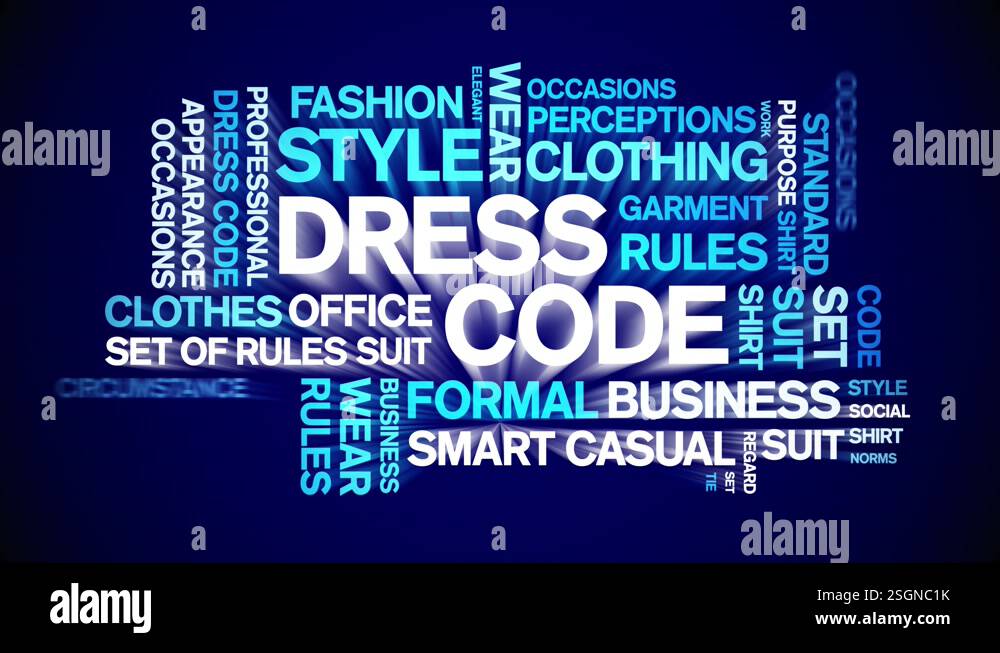 Dress Code animated word cloud,tag text kinetic typography seamless ...