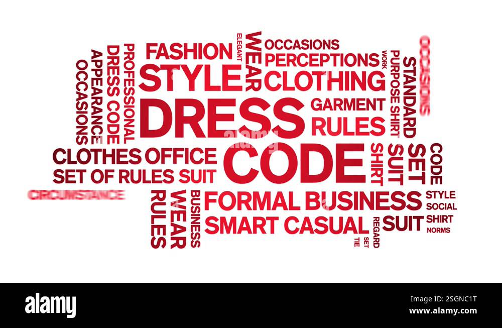 Dress Code animated word cloud,tag text kinetic typography seamless ...