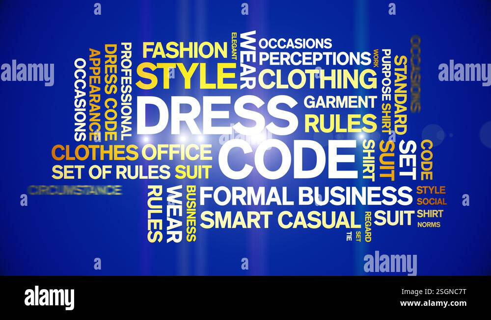Dress Code animated word cloud,tag text kinetic typography seamless ...