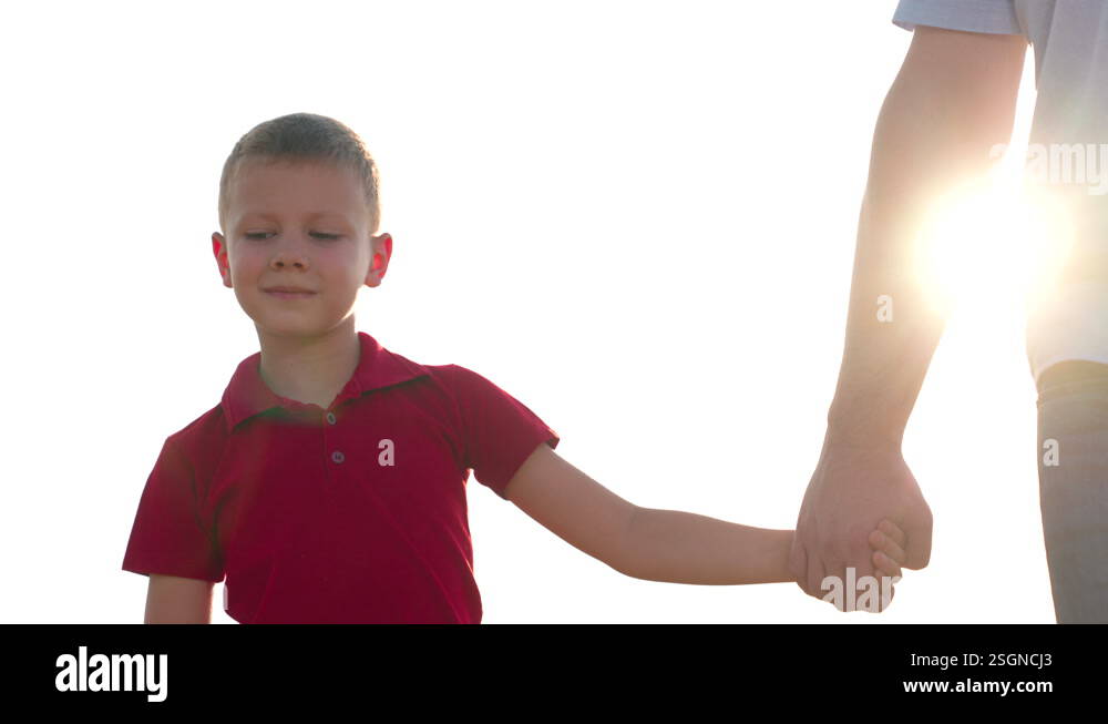 Adoption of child. Parent, kid boy outing together. Little son and dad ...