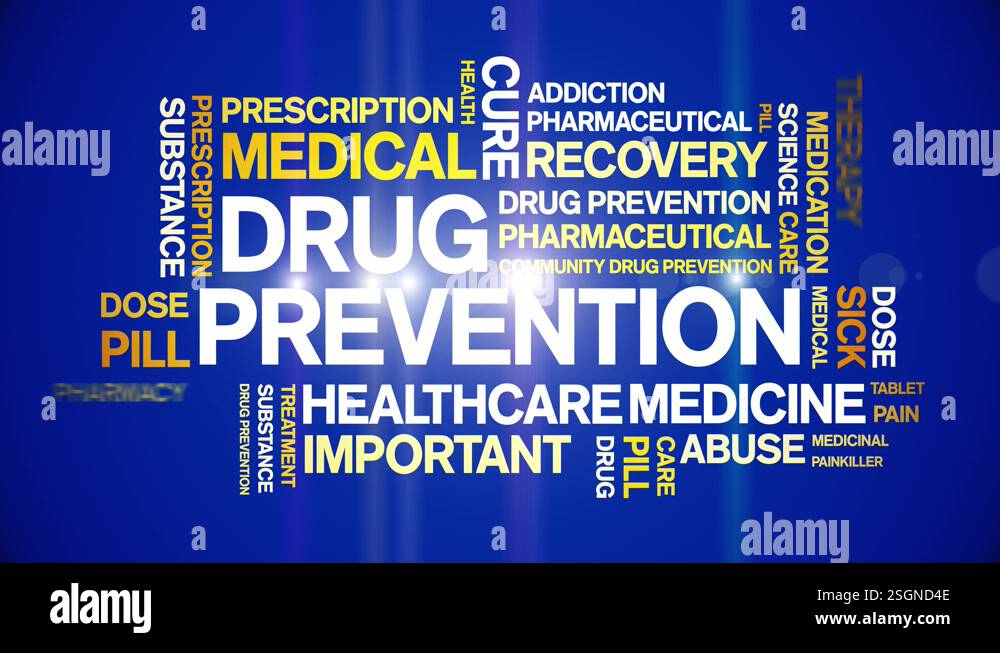 Drug Prevention animated word cloud,text tag kinetic typography ...