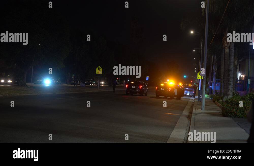 LAPD police on crime scene call Stock Video Footage - Alamy