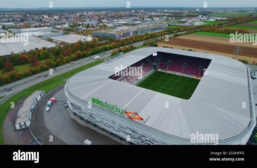 Orbit Aerial view of WWK arena, the official football stadium of FC ...
