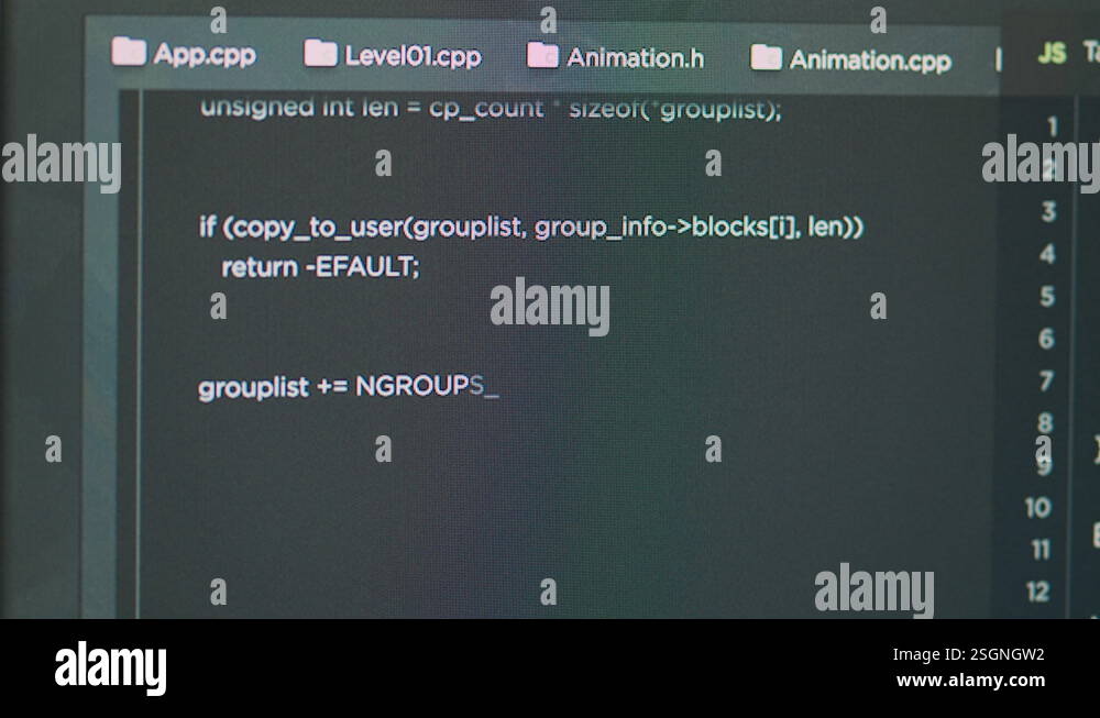 Display of software developer typing database functions script on html terminal Stock Video ...
