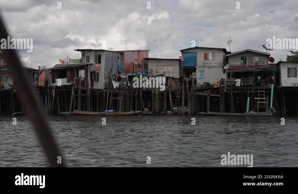 Poor Housing and Living Conditions along the River, Illegal Settlements ...