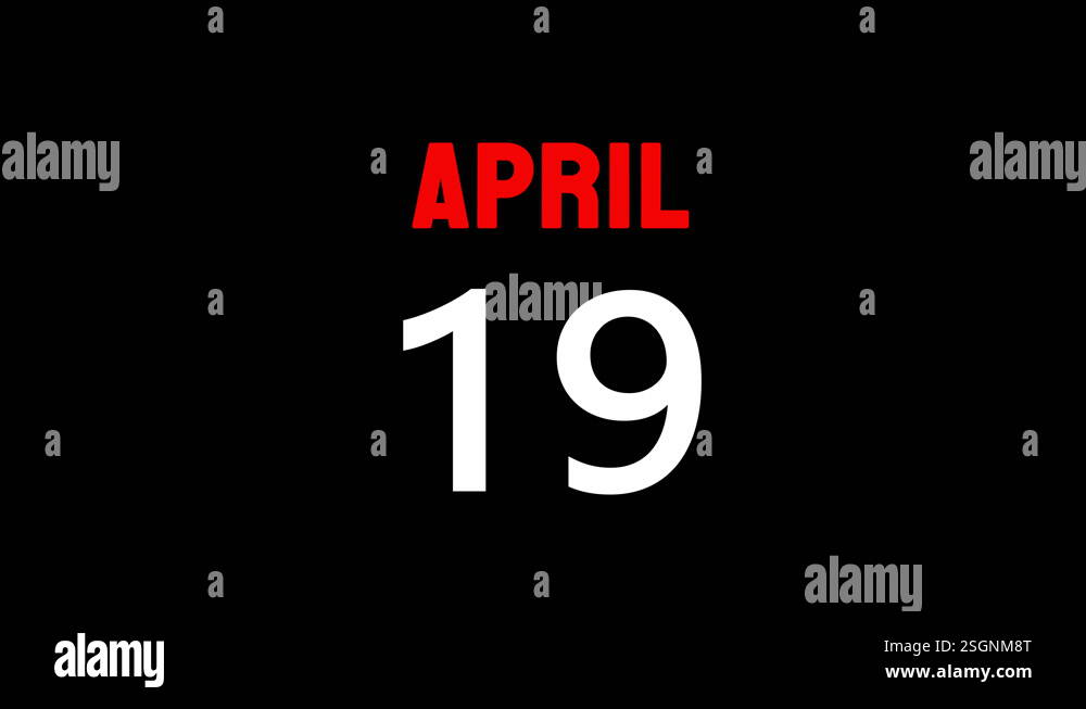April days, calendar animation to one spring month, 4k black background ...