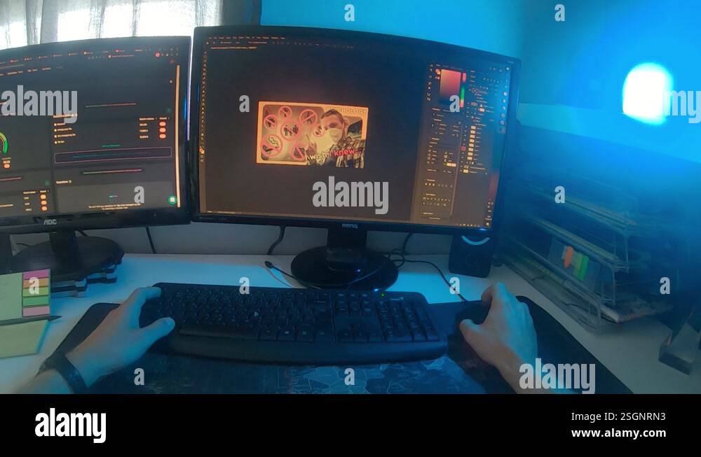 POV designer editing images for youtube thumbnail in adobe photoshop ...