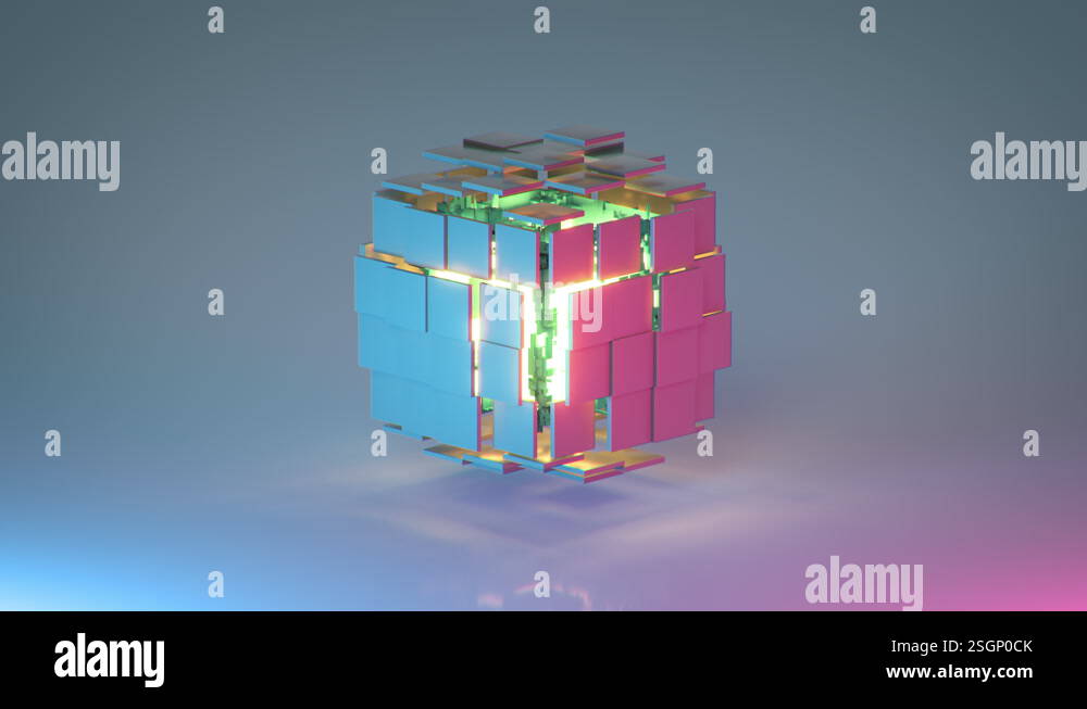 Abstract sci-fi cube seamless loop 3D Render animation Stock Video Footage - Alamy