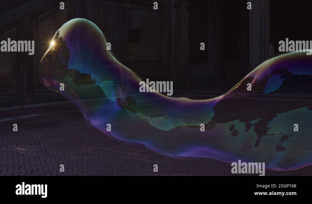 Big Giant Soap Bubble Shape Floating in Air, Moving Expanding and Stock ...