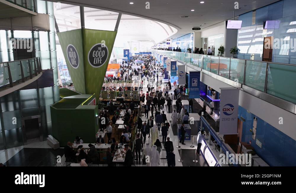 Visitors attend events at the Abu Dhabi National Exhibition Centre in ...