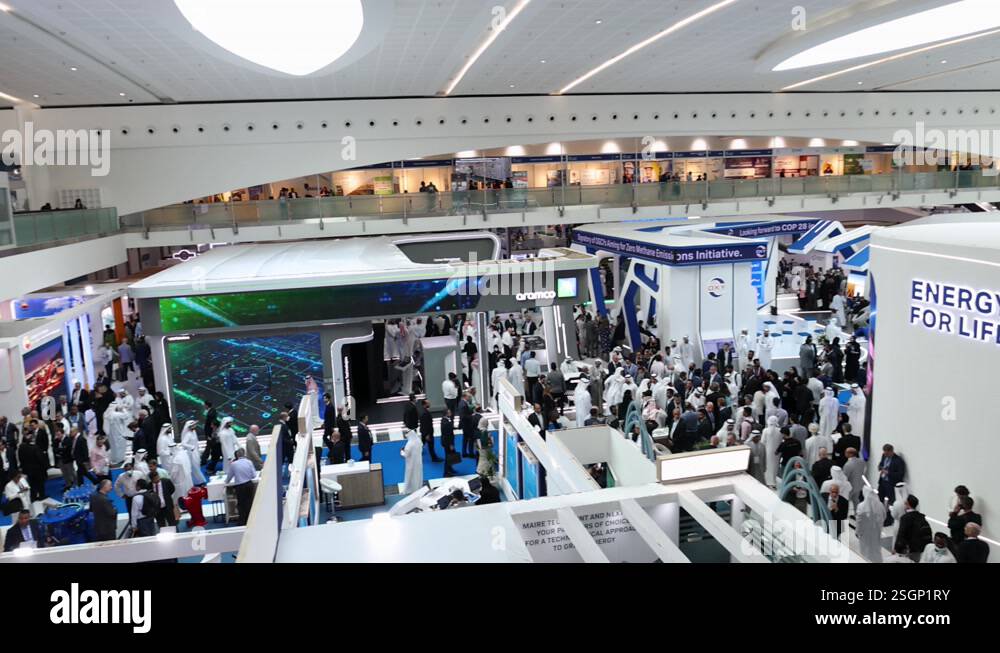 Visitors attend events at the Abu Dhabi National Exhibition Centre in ...