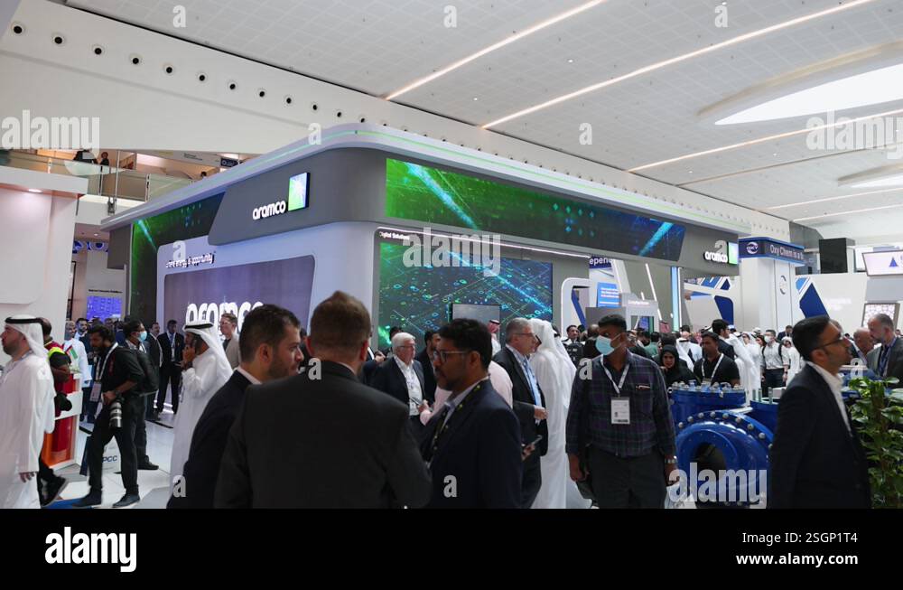 Visitors attend events at the Abu Dhabi National Exhibition Centre in ...
