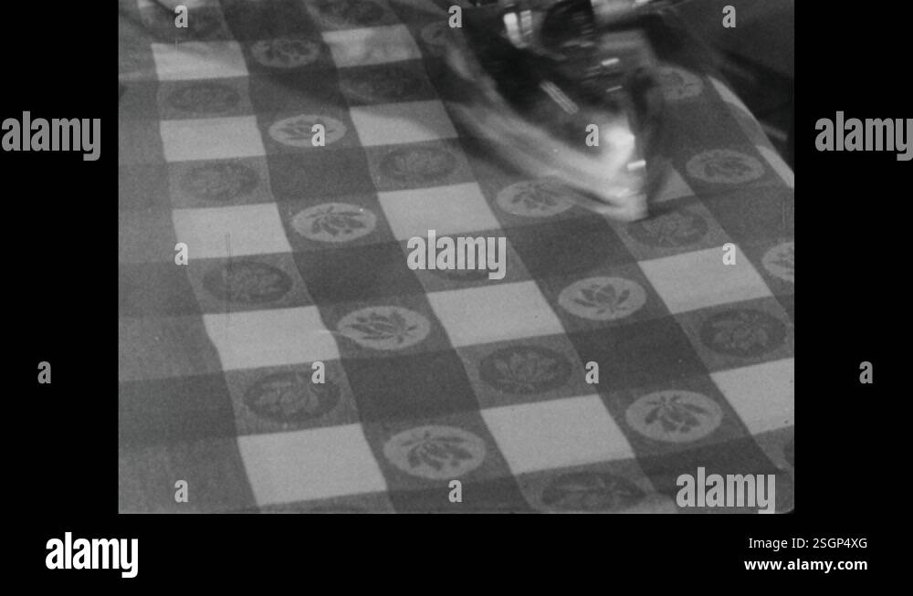 1960s: Rubbing alcohol poured into the hand. Alcohol rubbed onto the ...