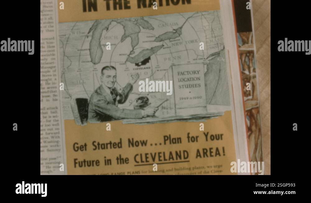 1940s:Pamphlet of Cleveland. Paper with written words on top of ...