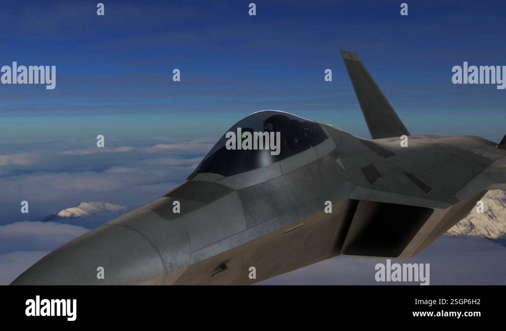 Fighter Jet POV Go Pro of Cockpit and Pilot Flying Fast Over Cloud ...