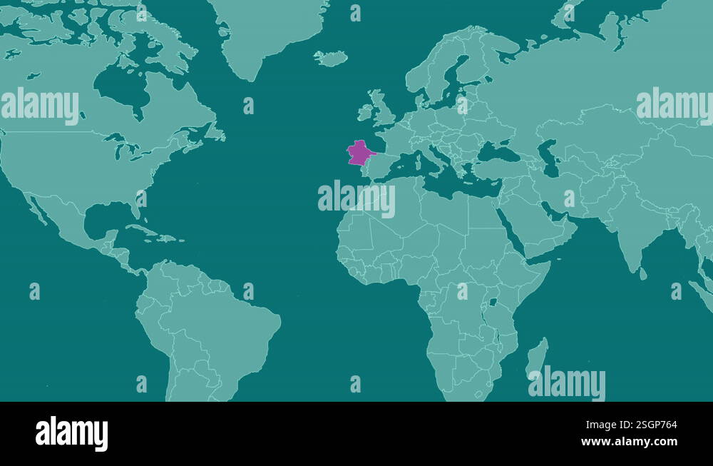 Listenbourg hoax country with color change to pink, Zoom In Ease Stock ...