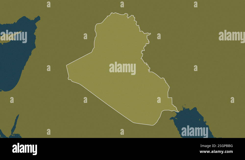 Iraq map - solid. Border. Pattern. Labels Stock Video Footage - Alamy