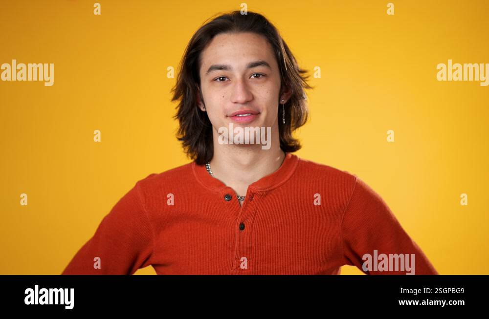 Smiling handsome nodding head yes, Hispanic young man 20s wearing ...
