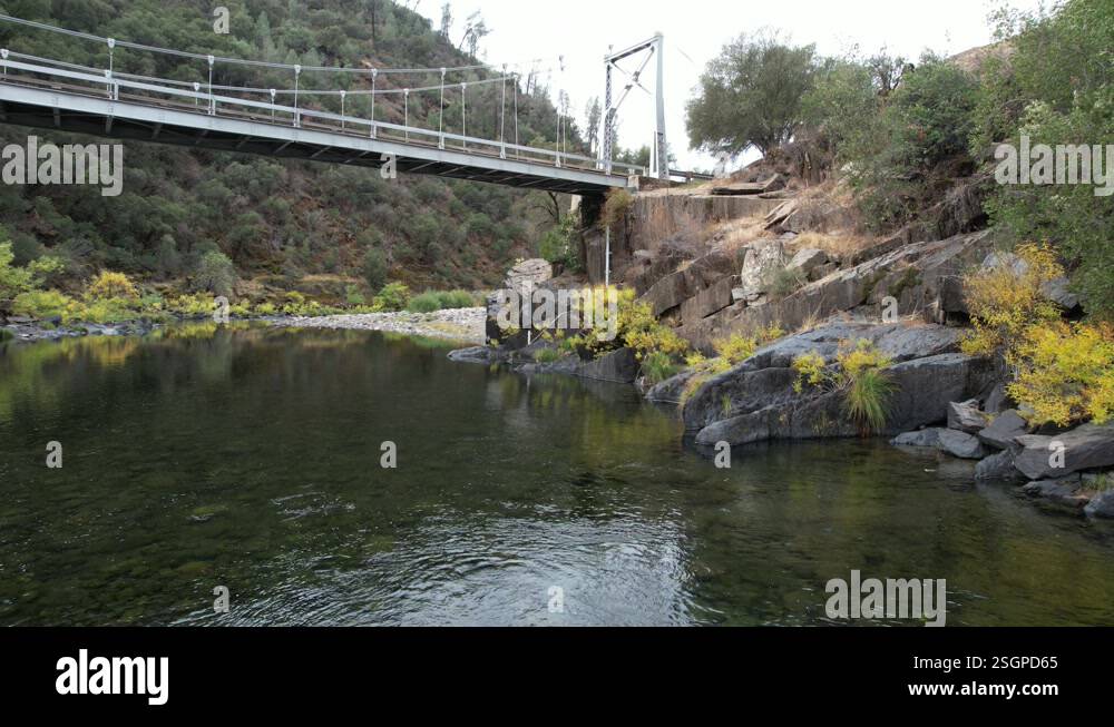 Flying over Merced river California Stock Video Footage - Alamy