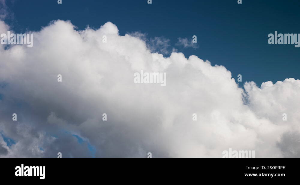 Motion Of Clouds Blown By The Wind At Daylight In Blue Sky. - timelapse ...
