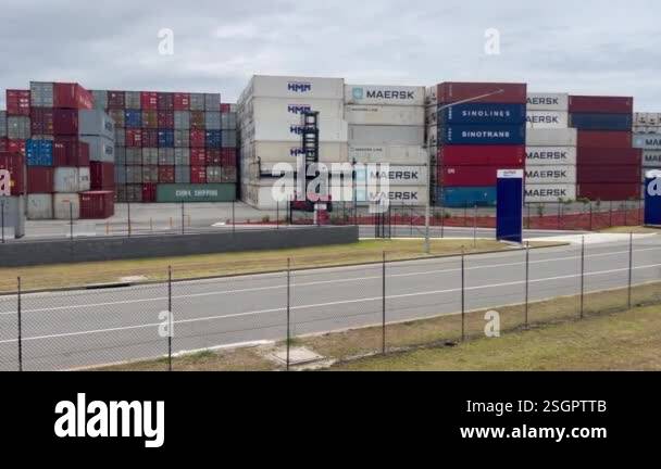 SYDNEY - JAN 08 2025:Port Botany Container Terminal facilities, a major ...