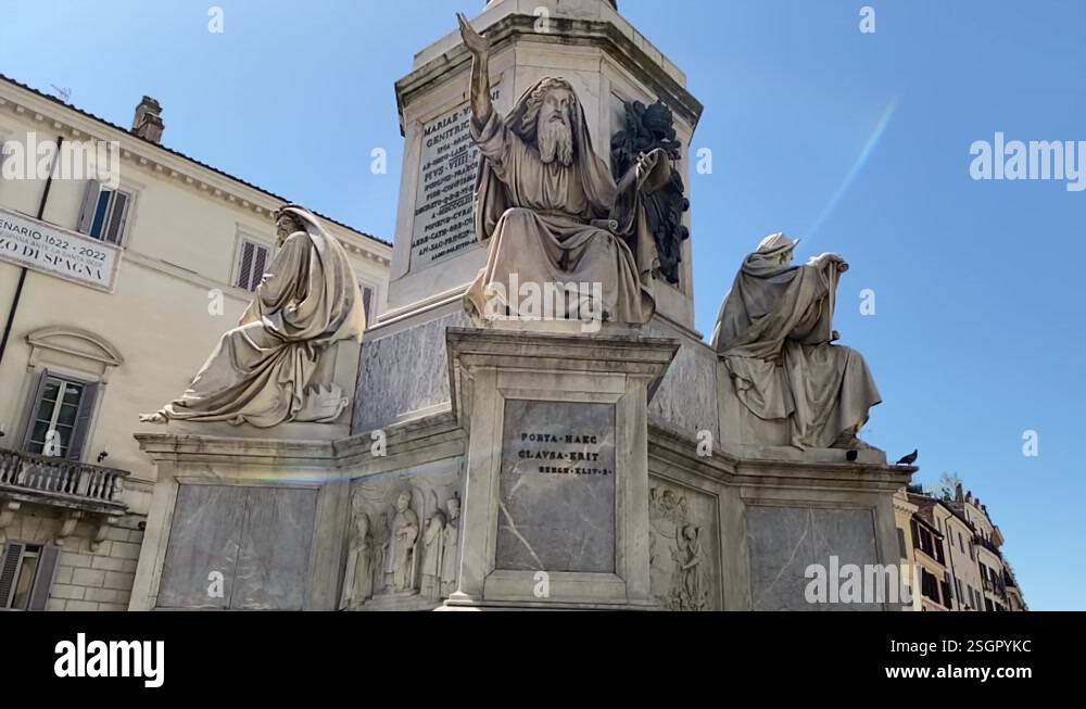Biblical Column of the Immaculate Conception with the statue of Ezekiel ...